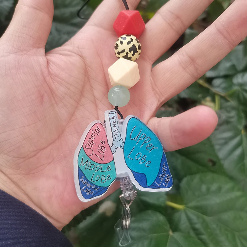 Respiratory-Therapist-Badge-Reel-Lung-Diagram-Retractable-Lanyard-With ...