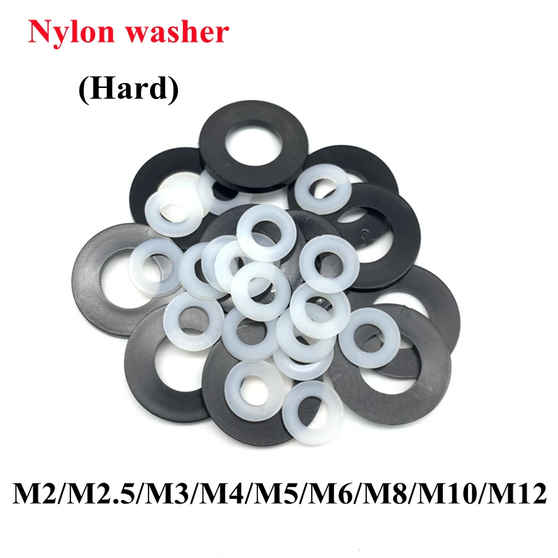 1000pcs-Nylon-Gasket-M2-M3-M4-M5-M6-M8-M10-M12-Round-Hard-Screw-Washer ...