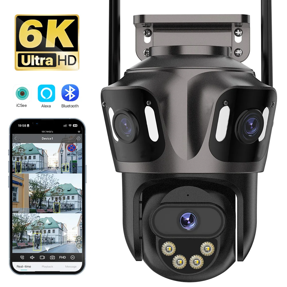 Outdoor-External-6K-FHD-IP-Camera-Three-Lens-WiFi-Camera-4K-Dual-Screen ...