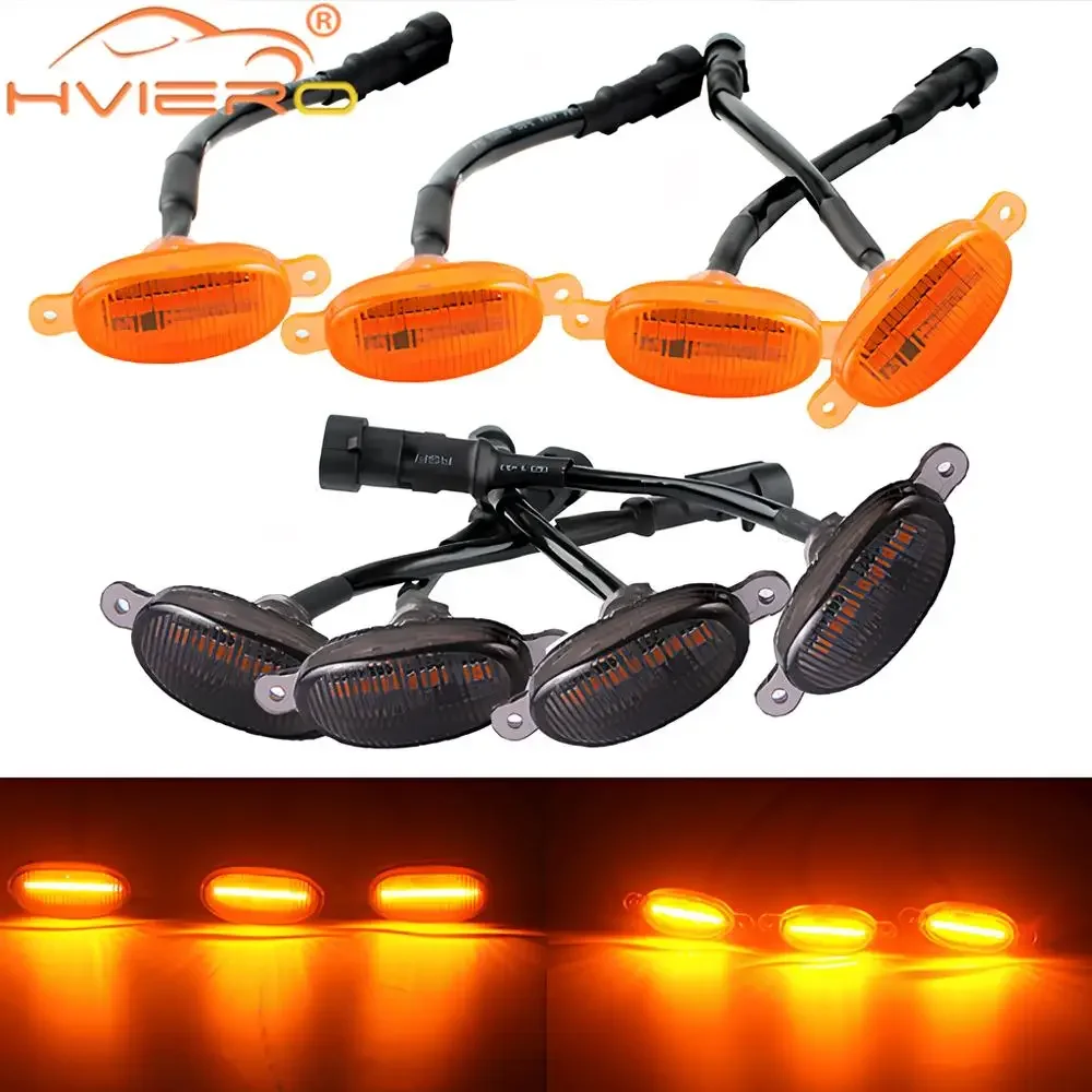 4pcs-Car-Grille-Light-6led-Yellow-Daytime-Running-Lamp-LED-DC-12V ...