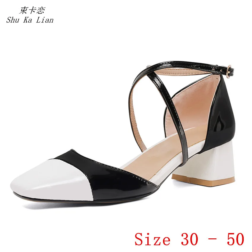 Women Med Heel Sandals Summer Shoes Woman High Heels D'Orsay Pumps ...