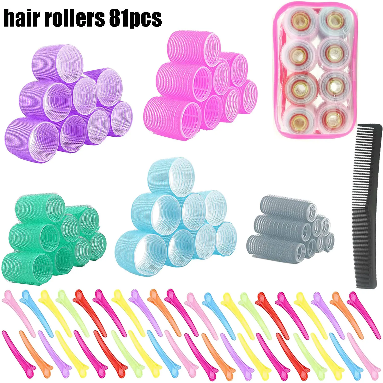 81Pcs-Self-Grip-Hair-Rollers-Set-Jumbo-Size-Hair-Curlers-Salon ...