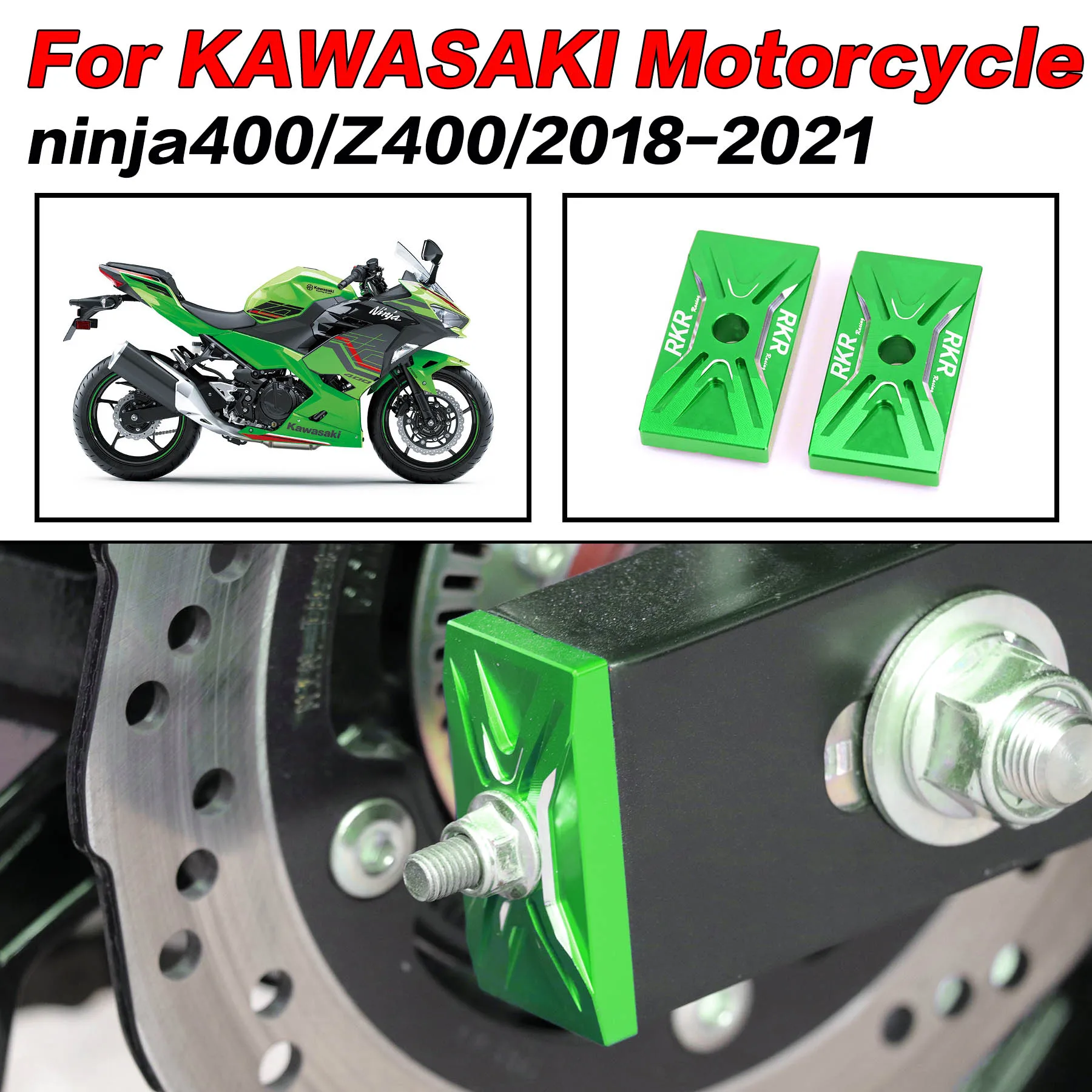 Chain-Adjuster-Swingarm-End-Cap-For-KAWASAKI-NINJA-400-300-250R-250SL ...