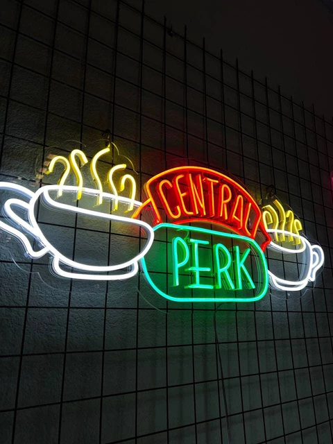 Central Perk Cafe Metal Sign Wall Art LED Light, Friends, 47% OFF