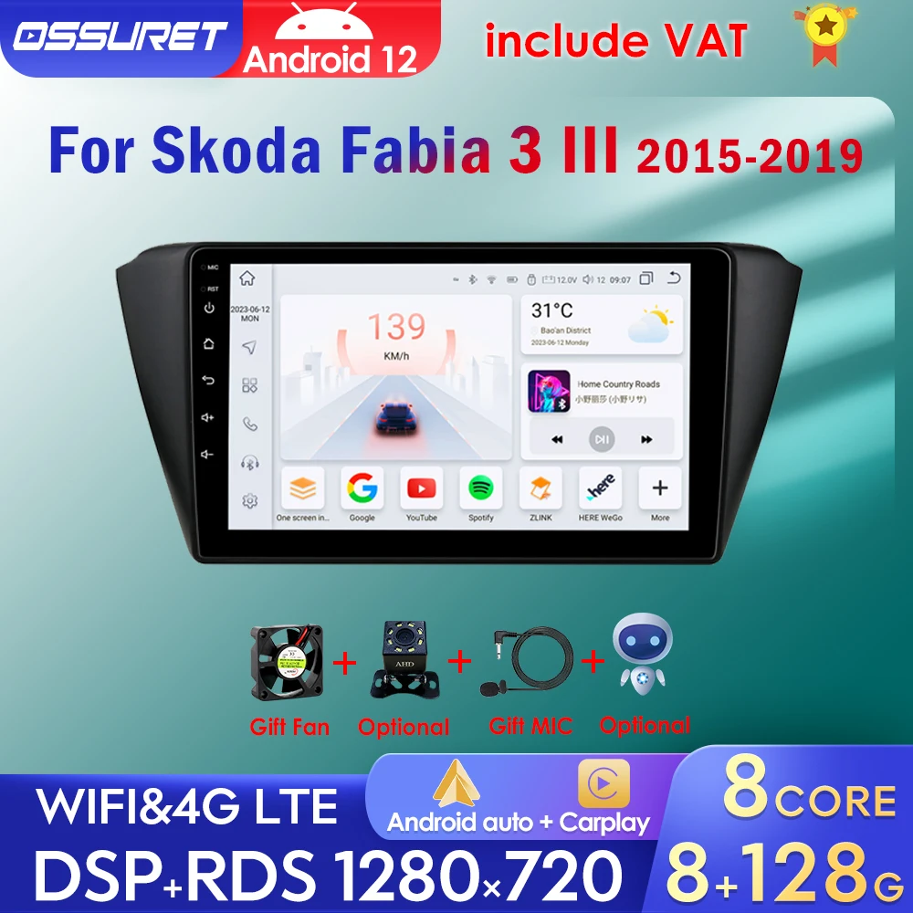 2-din-Multimedia-Carplay-Android-Auto-Car-Radio-For-Skoda-Fabia-3-III ...