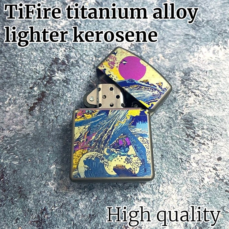 Titanium Alloy High-quality Light Luxury Lighter Whale Wave Outdoor ...