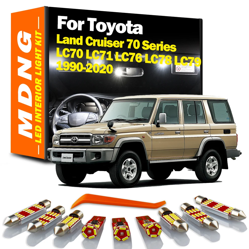 MDNG 7Pcs LED Interior Map Dome Light Bulb Kit For Toyota Land Cruiser 70 Series LC70 LC71 LC76 ...