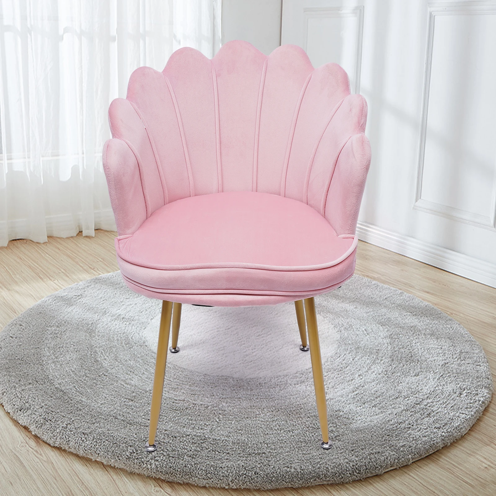 Dressing-Table-Chair-Petal-Shape-Single-Chair-Back-Pink-Lounger-Chair ...