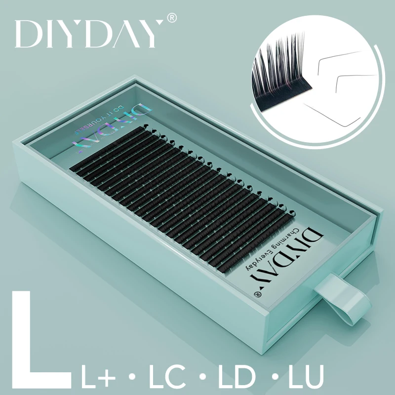 DIYDAY L shape Eyelash Extensions LU LC LD M Curl Volume Lashes Matt ...