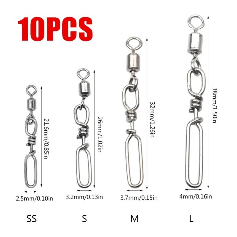 10Pcs-Stainless-Steel-Quick-Snaps-Power-Speeds-Swivel-Pass-Through ...