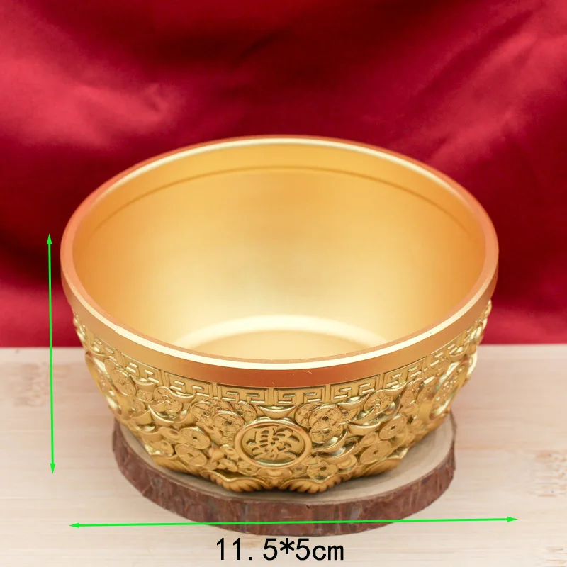 Golden Coin Ingot Treasure Bowl Ornament Home Living Room Decoration ...