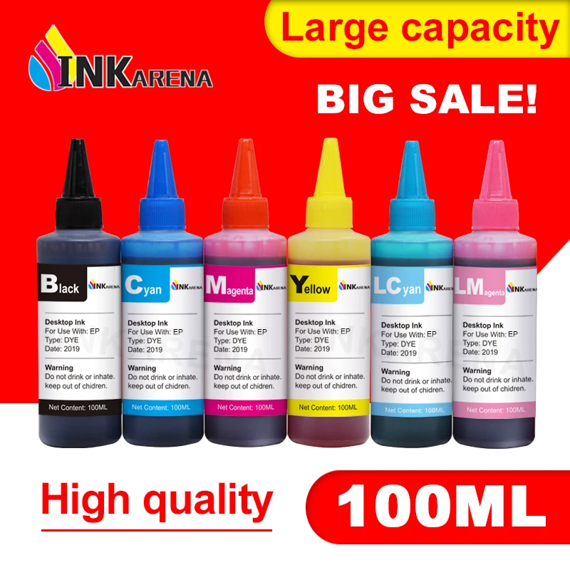 600ml T0481 Dye Ink For Epson Stylus Photo R200 R220 R300 R320 Printers ...