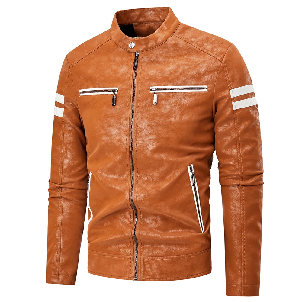 ZREZ Men Autumn Brand New Causal Leather Jacket – Jekhanei.Com