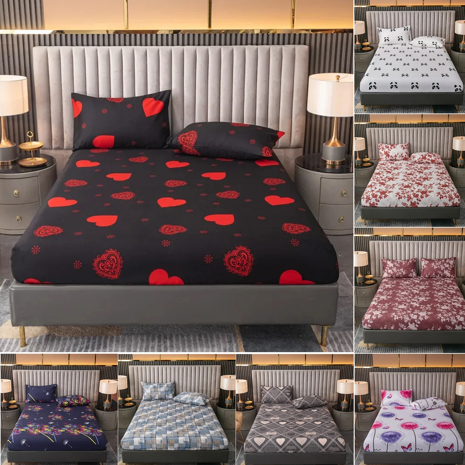 Polyester-Fitted-Sheet-Full-Coverage-Sheet-Bed-Sheets-Twin-King-Size ...