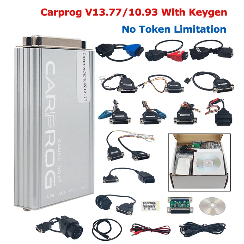 Online Carprog V13.77 Full Adapters No Token Limitation Free Keygen Car Prog V8.21/10.93 For ...