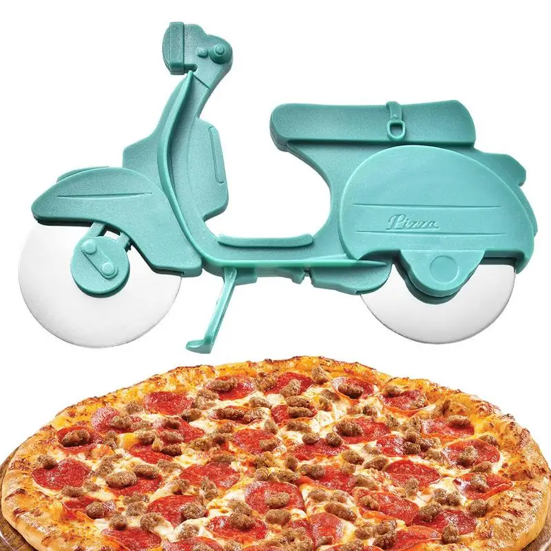 Pizza Cutter Stainless Steel Bicycle Shape Wheel Motocycle Roller Pizza ...