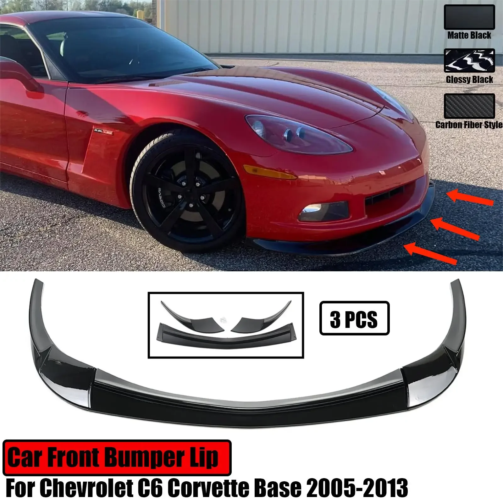 For Chevrolet C6 Corvette Base 2005-2013 Chevy Car Front Bumper Lip ...
