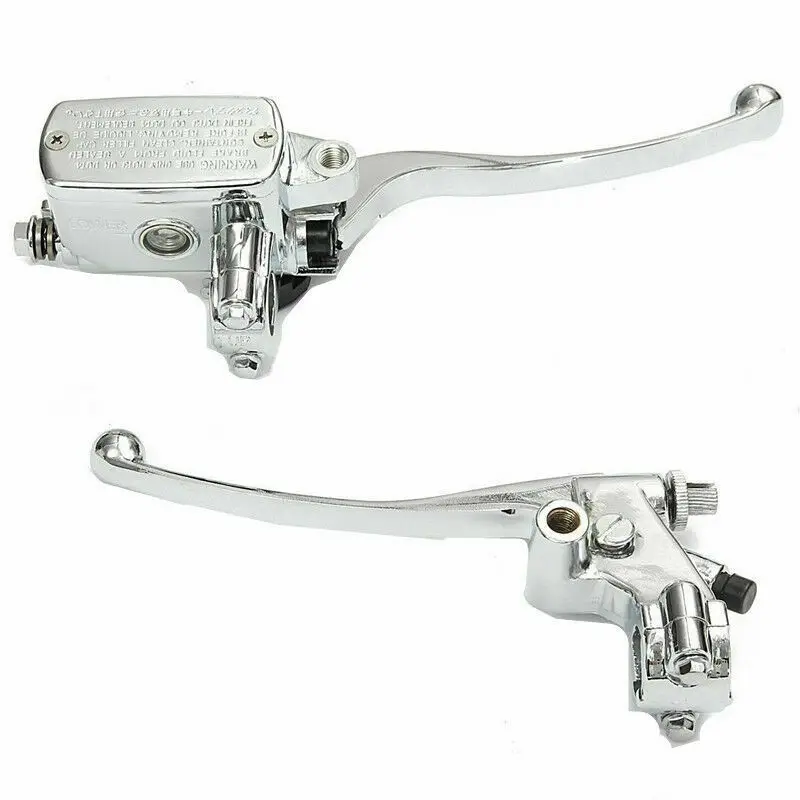 2x Chrome Custom Motorcycle Brake Clutch Master Cylinder Levers 7/8 ...