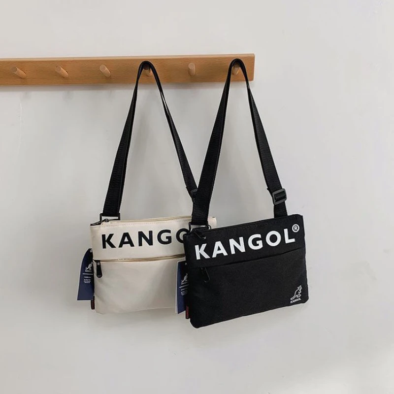 Kangol 소형 사각형 메신저 백 캥거루 디자이너 가방 크로스바디 백 캔버스 백 지갑 핸드백 숄더백 신제품