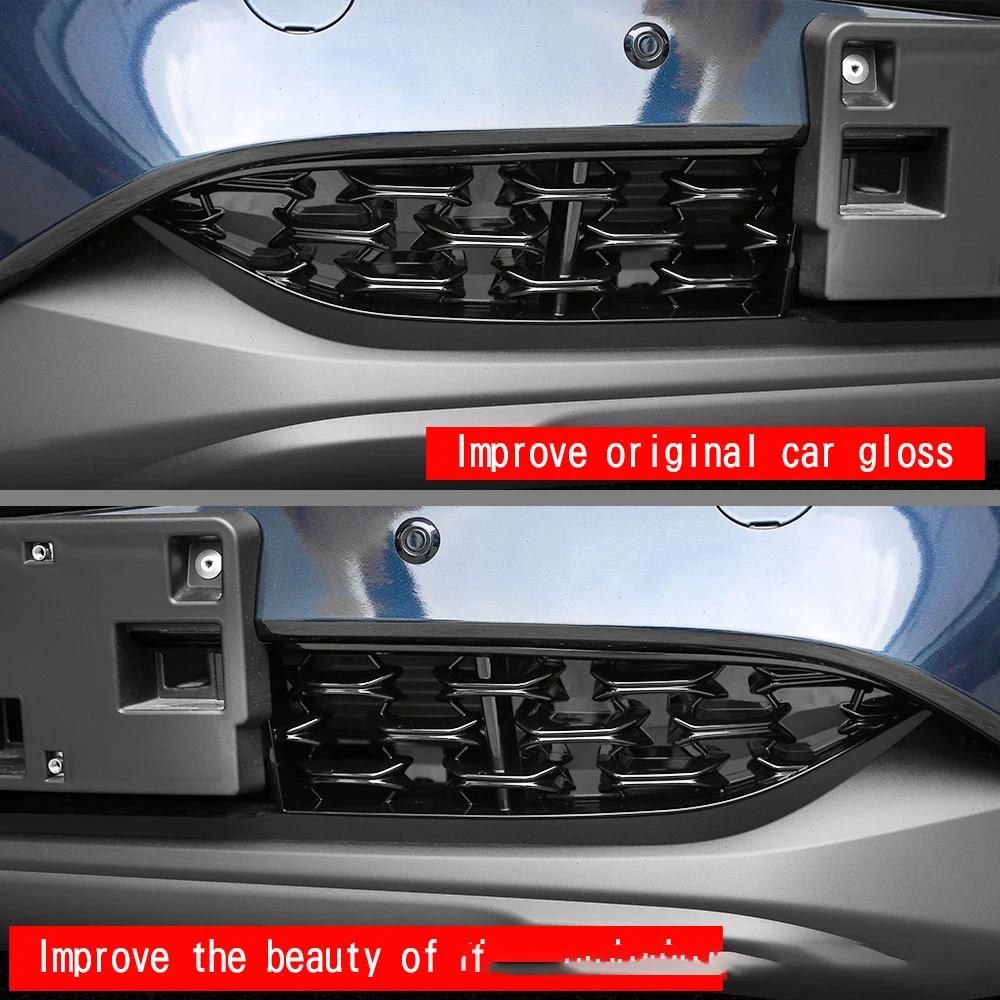 Black Color Front Bumper lower middle mesh Grille Grill Decoration ...