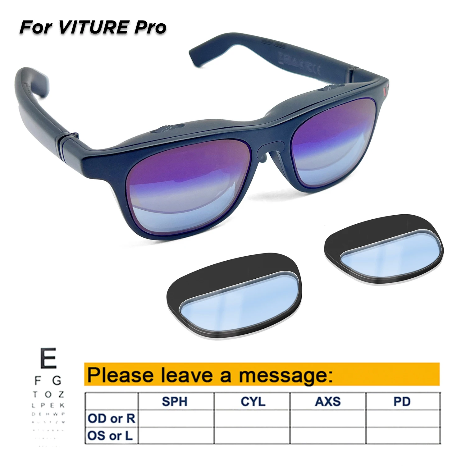 For VITURE Pro XR / AR Smart Glasses Myopia Lens Astigmatism Anti-blue ...