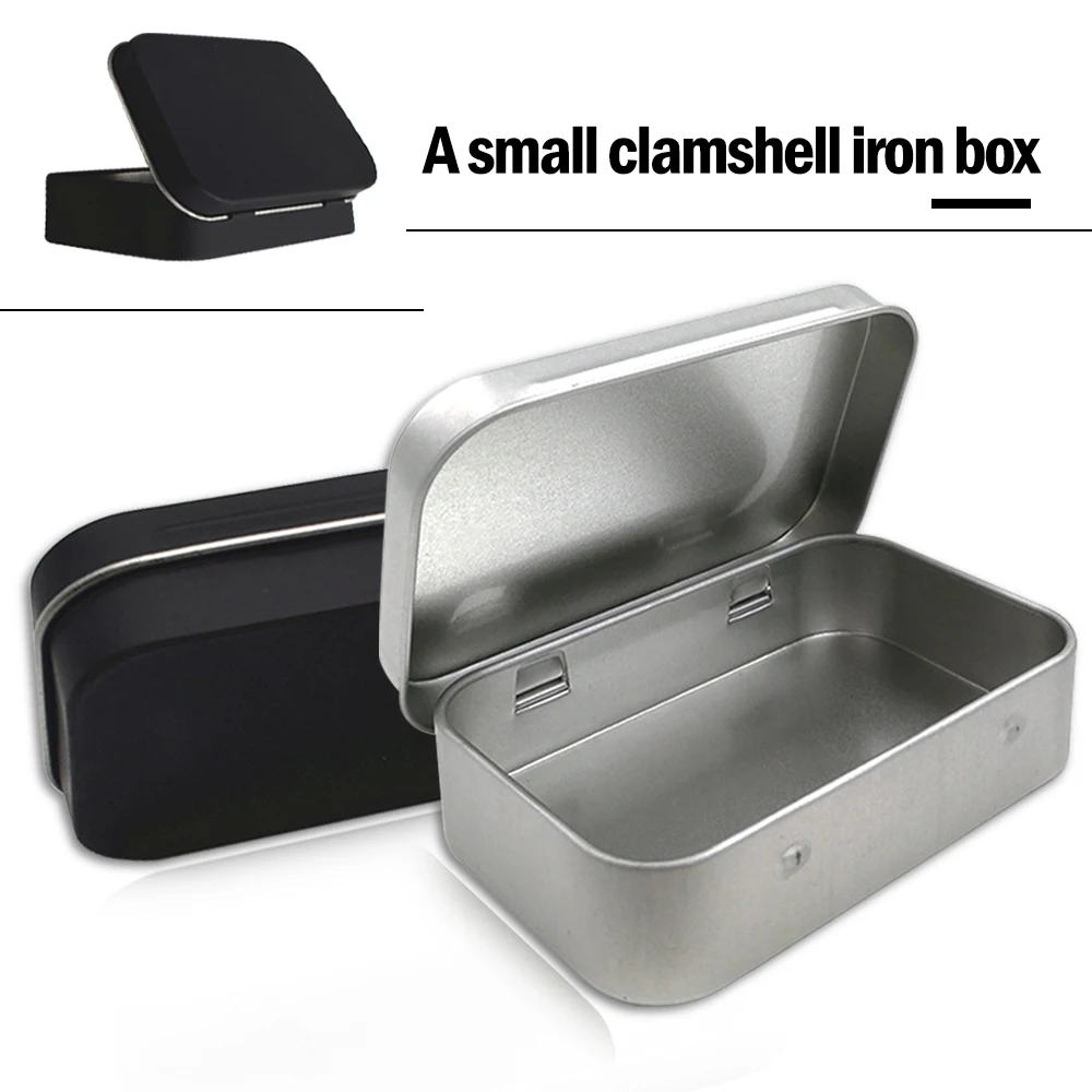 Mini Metal Storage Box With Flip Lid Empty Hinged Iron Box Portable ...