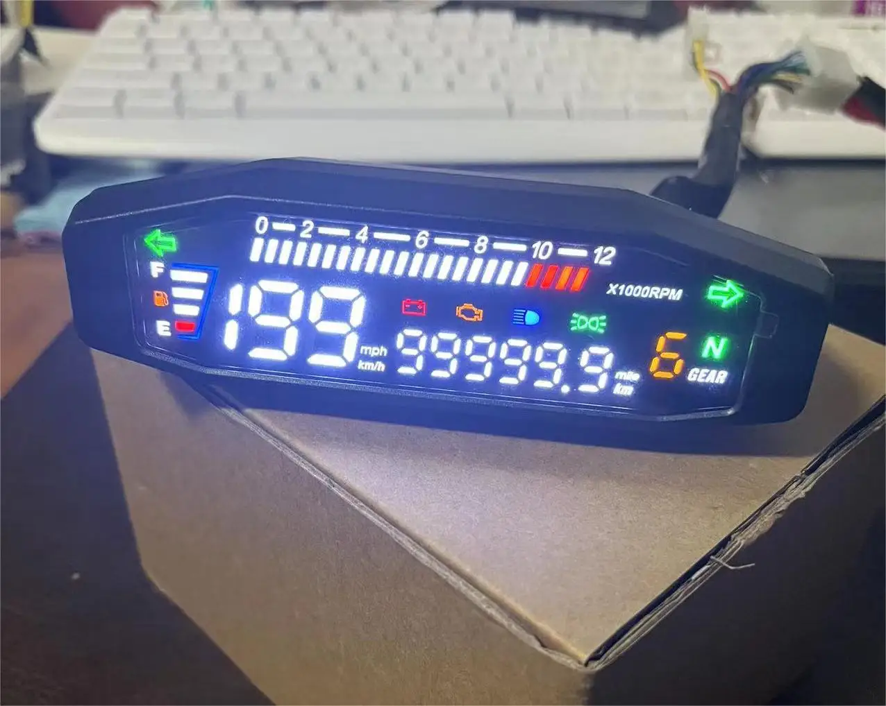 Universal-Motorcycle-Speedometer-Digital-Meter-LED-Tachometer-Dashboard ...