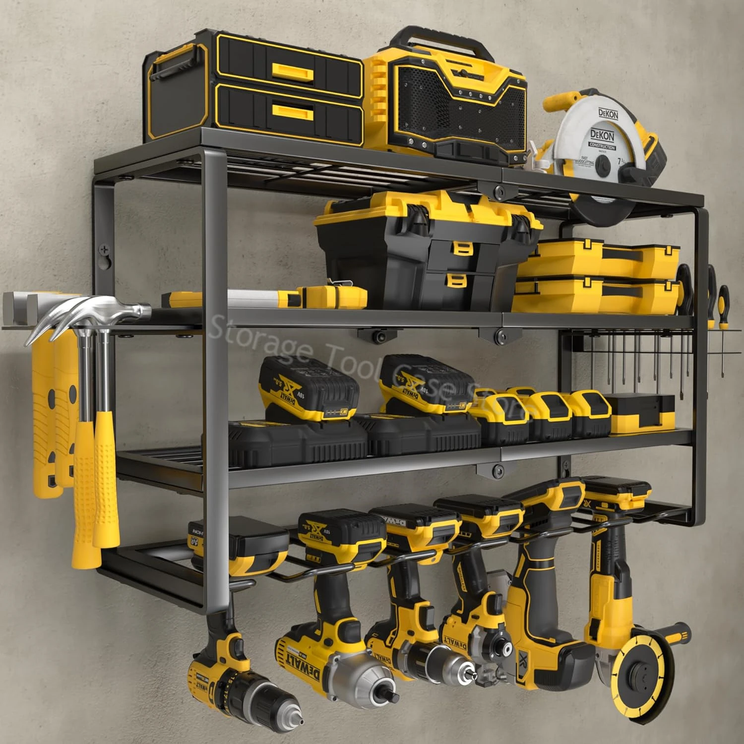 3-Layer-Power-Tool-Rack-Electric-Drill-Holder-Wall-Mount-Organizer ...