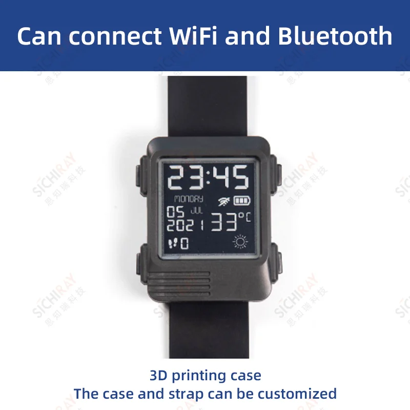 Esp32 Smart Watch E-ink Display Adjustable Diy Dial 3d Printer Cases ...