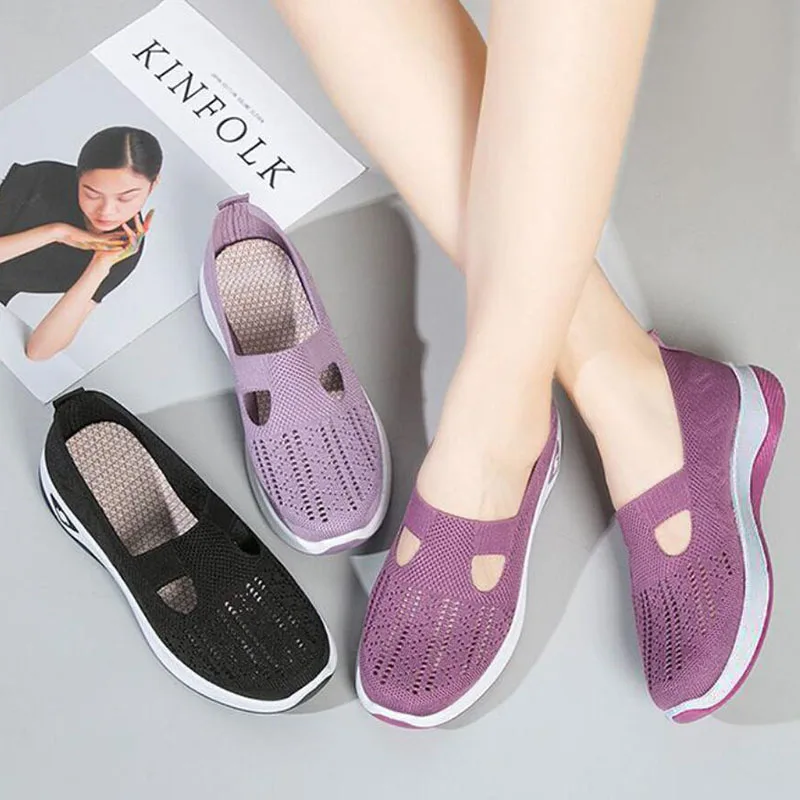 Mother-Cloth-Shoes-Women-s-Walking-Shoes-Soft-Soles-Hollow-Out-Mesh ...