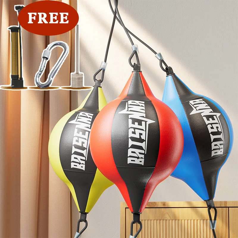 Boxing-Punching-Ball-Training-Reaction-Speed-Balls-Leather-Musculation ...