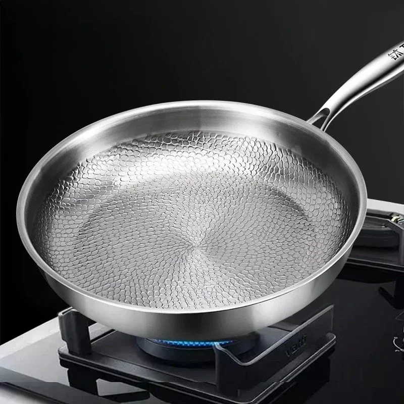 Clang pure titanium frying pan fish scale hammer pattern titanium flat ...