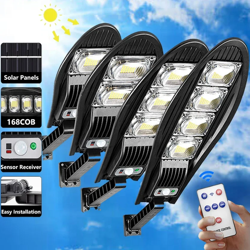 10000W-Upgraded-168LED-Solar-Street-Lights-Outdoor-Waterproof-LED-for ...