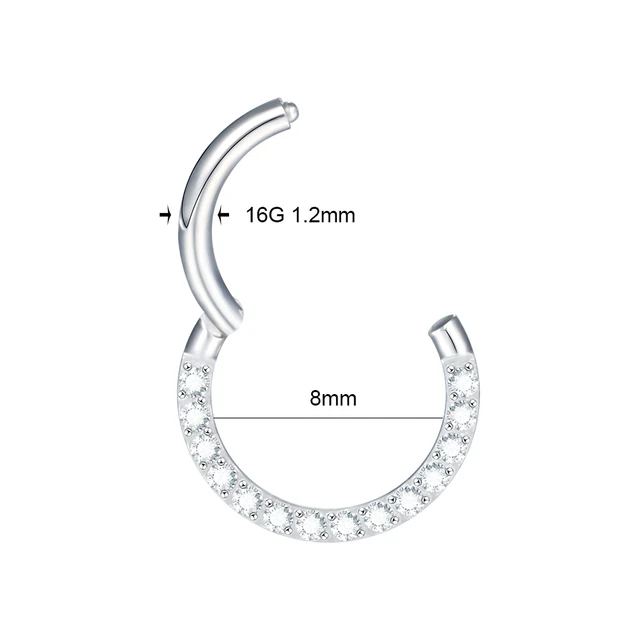 16g Clicker 16G Steel Orbital Conch Hoop Ring - 14mm Hinged Clicker ...