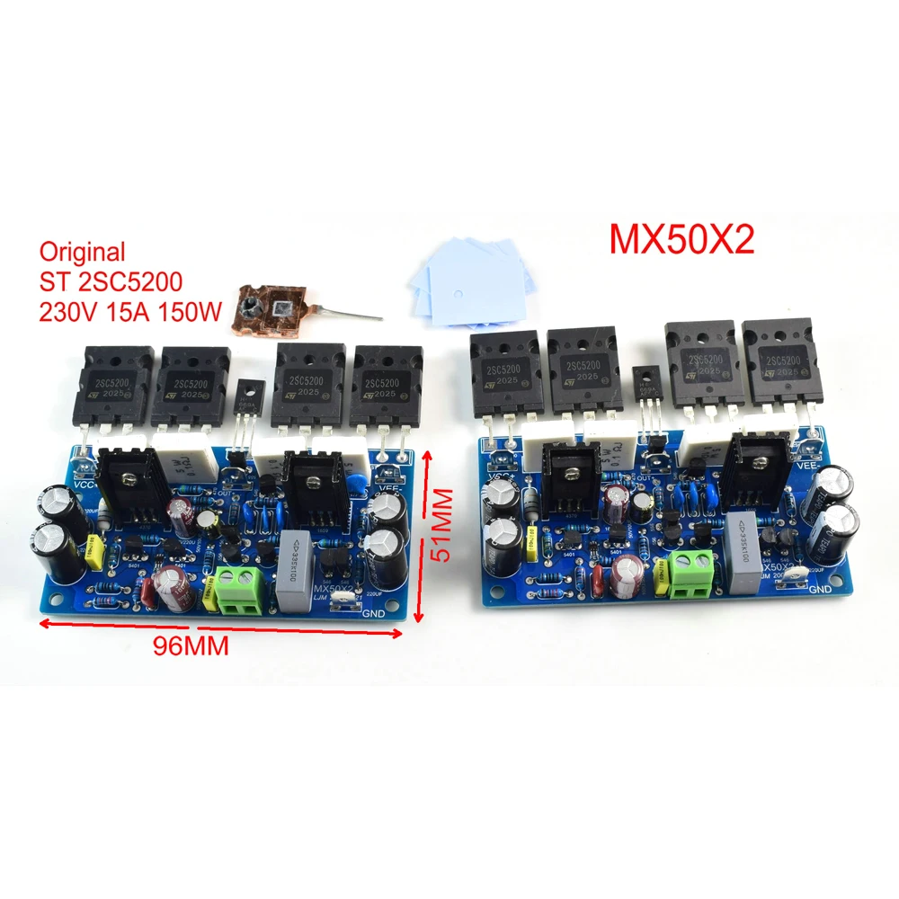 LJM MX50X2 2pcs MX50 Class AB 100W+100W Power Amplifier Borad Final ...