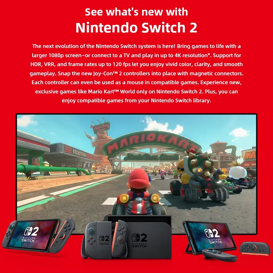 Nintendo Switch 2 Original NS2, Console de Jogos Portátil com Tela ...