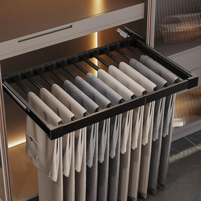 Multifunctional-Telescopic-Pants-Rack-Push-pull-Damping-Clothes-Hanger ...