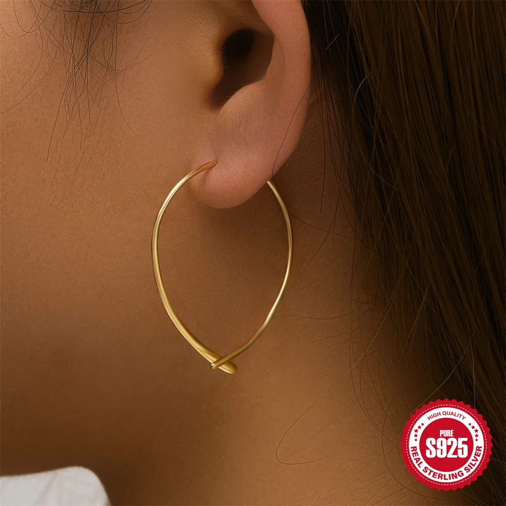 CANNER-925-Silver-Large-Loop-Threading-Earing-Hoops-For-Women-18K-Gold ...