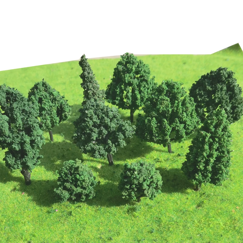 100pcs model tree Green tree model Realistic Miniature Landscape Train ...