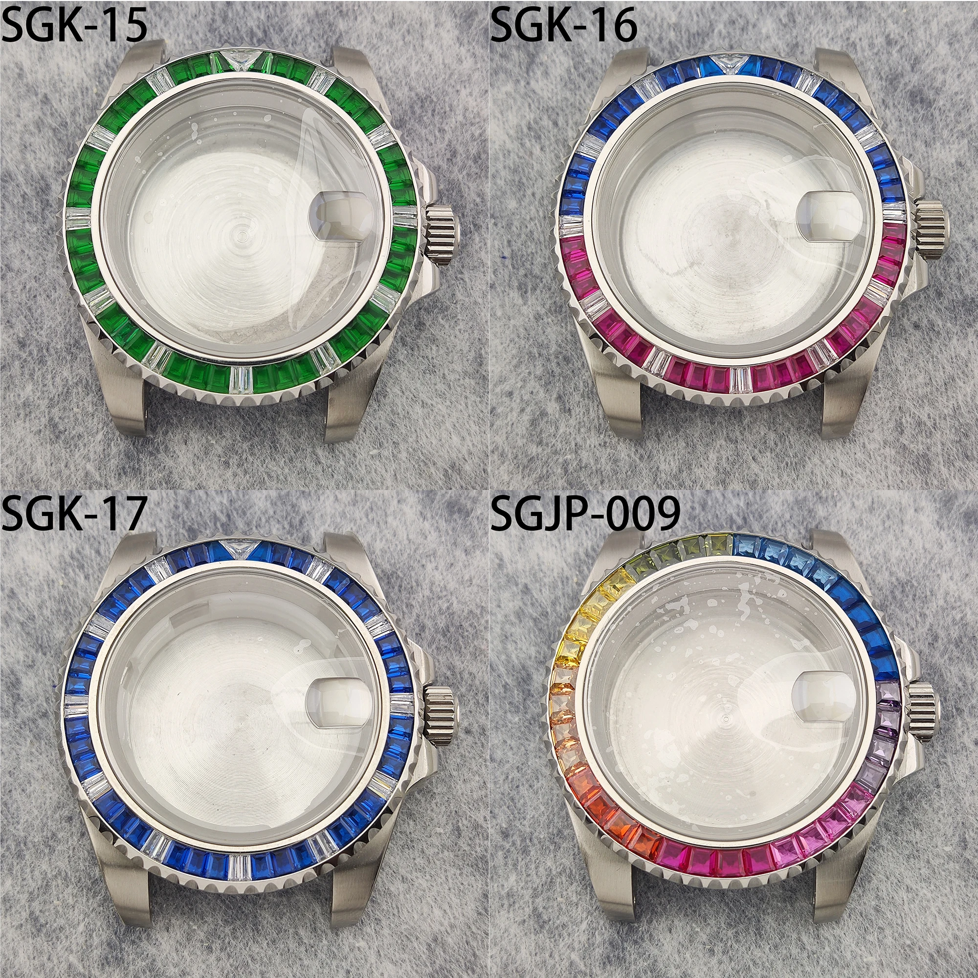 40mm-Watch-Case-AR-Sapphire-100M-Waterproof-with-Full-Diamond-Bezel-for ...