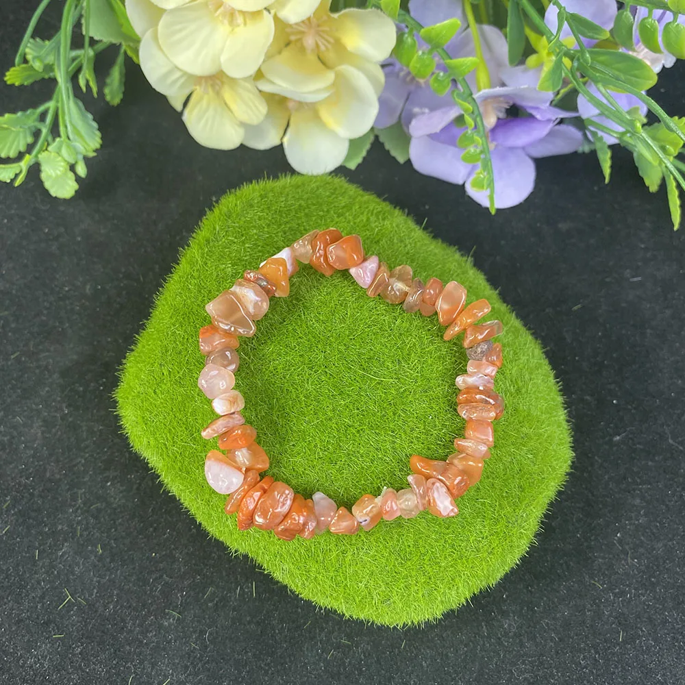 Natural-Red-Agate-Crystal-Bracelet-Beads-Chips-Irregular-Jewelry ...