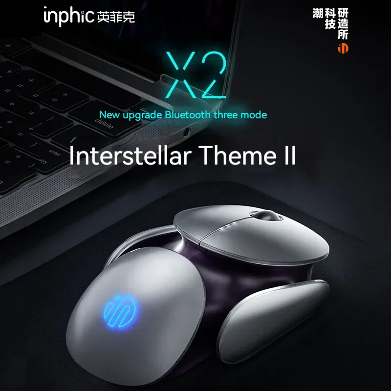New-Inphic-X2-Pc-Gamer-Mouse-Bluetooth-3-Mode-Wireless-Silent-Charging ...