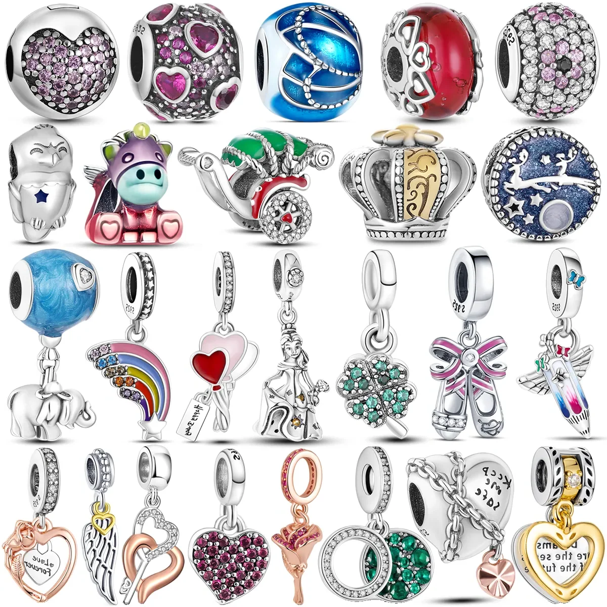 Colorful-Charm-Pearl-Rose-Crown-Rainbow-Heart-shaped-Pendant-Suitable ...