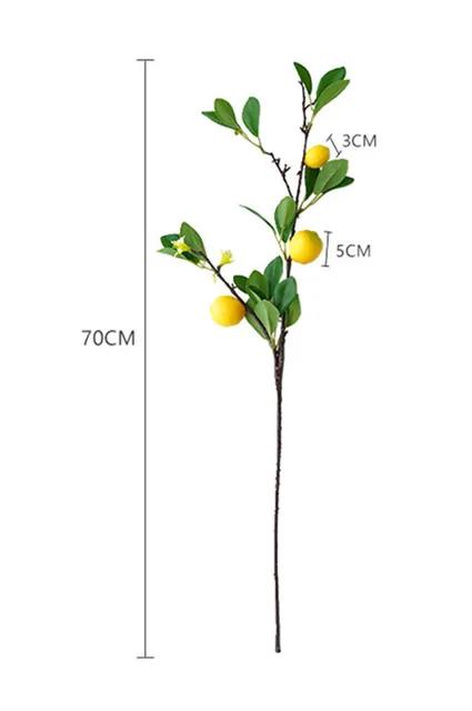 Real looking Yellow Lemon fruit with white flowers Artificial flowers ...