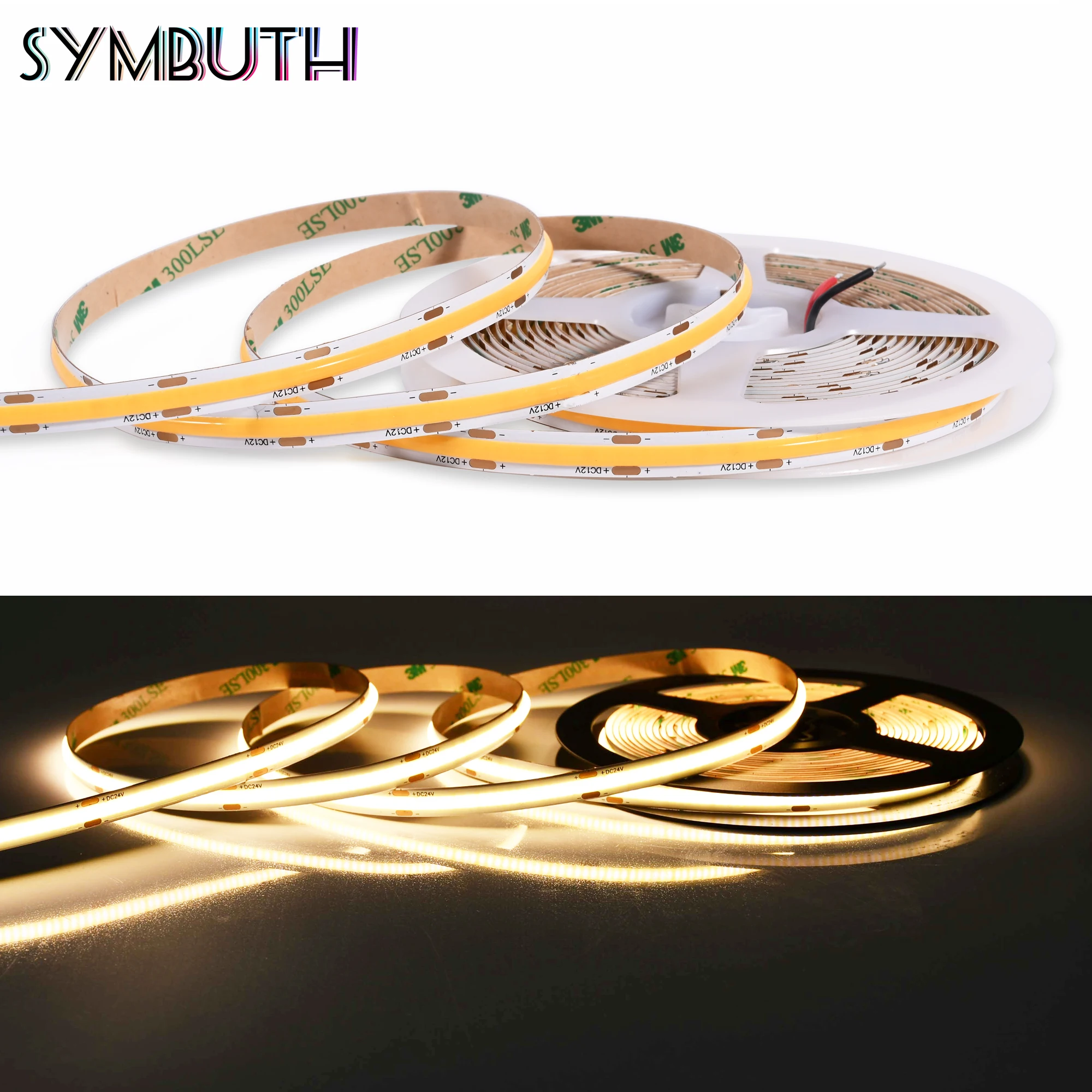 DC 12V COB Flexible FCOB LED Strip Light 384LEDs/Meter Bendable Linear ...
