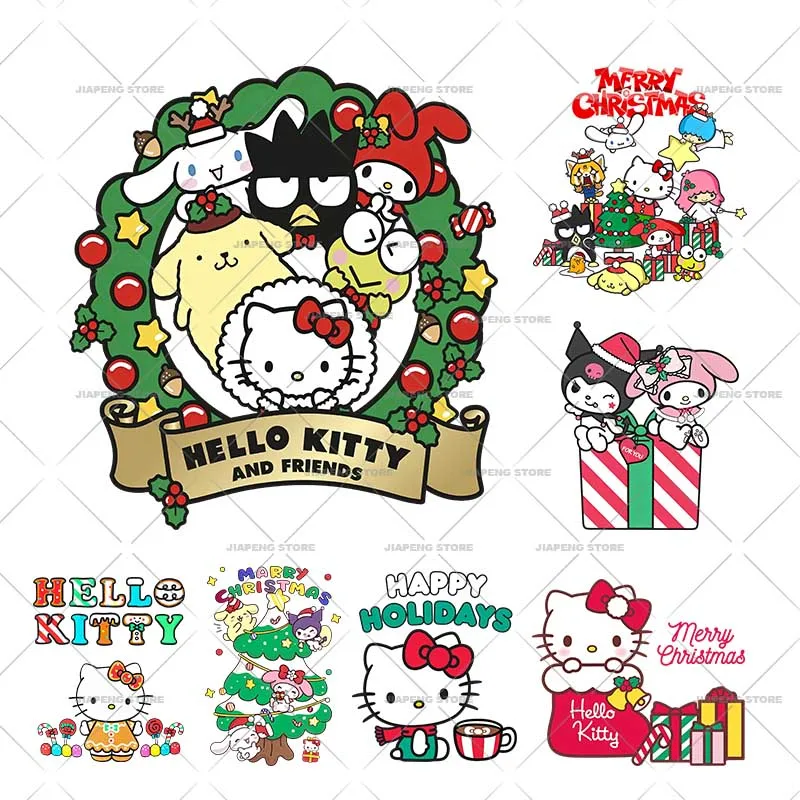 Hello-Kitty-Christmas-Present-Patches-Iron-on-Heat-Transfers-For ...