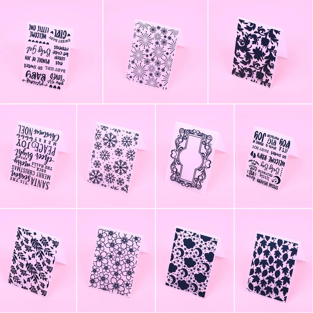 3D Embossing Mold Transparent Embossing Plastic Plates Design DIY Paper ...
