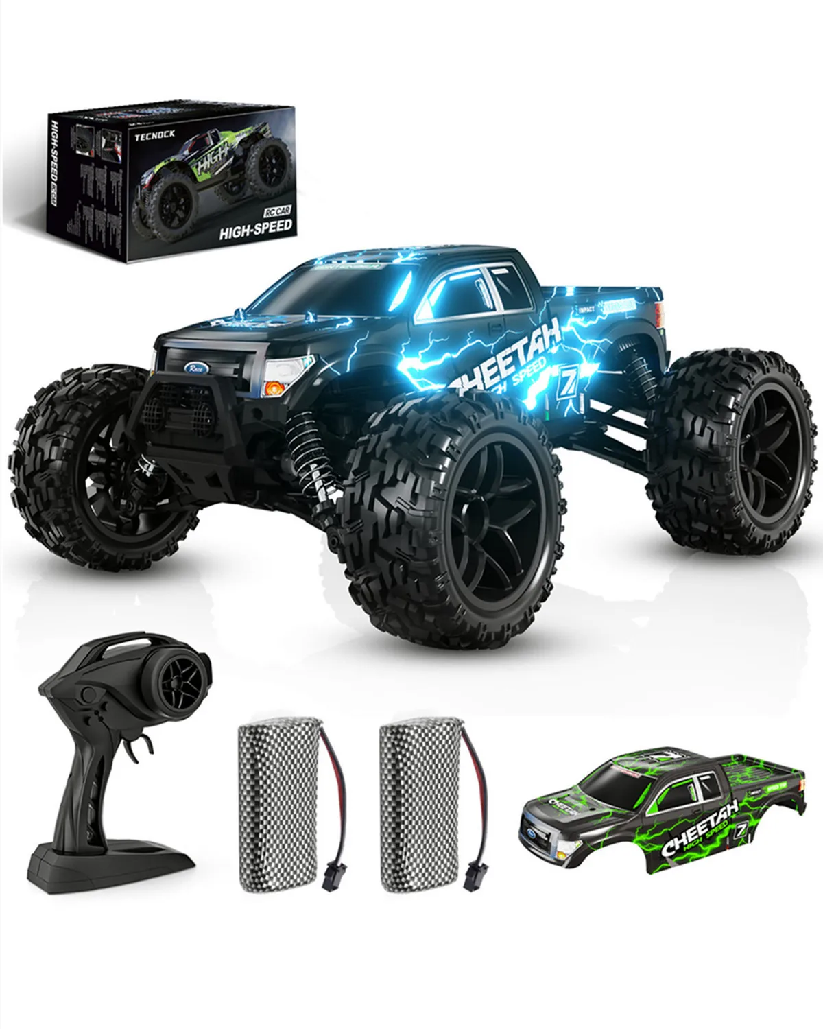 High-Speed-RC-Cars-1-16-Off-Road-Remote-Control-Truck-Car-with-Lights ...