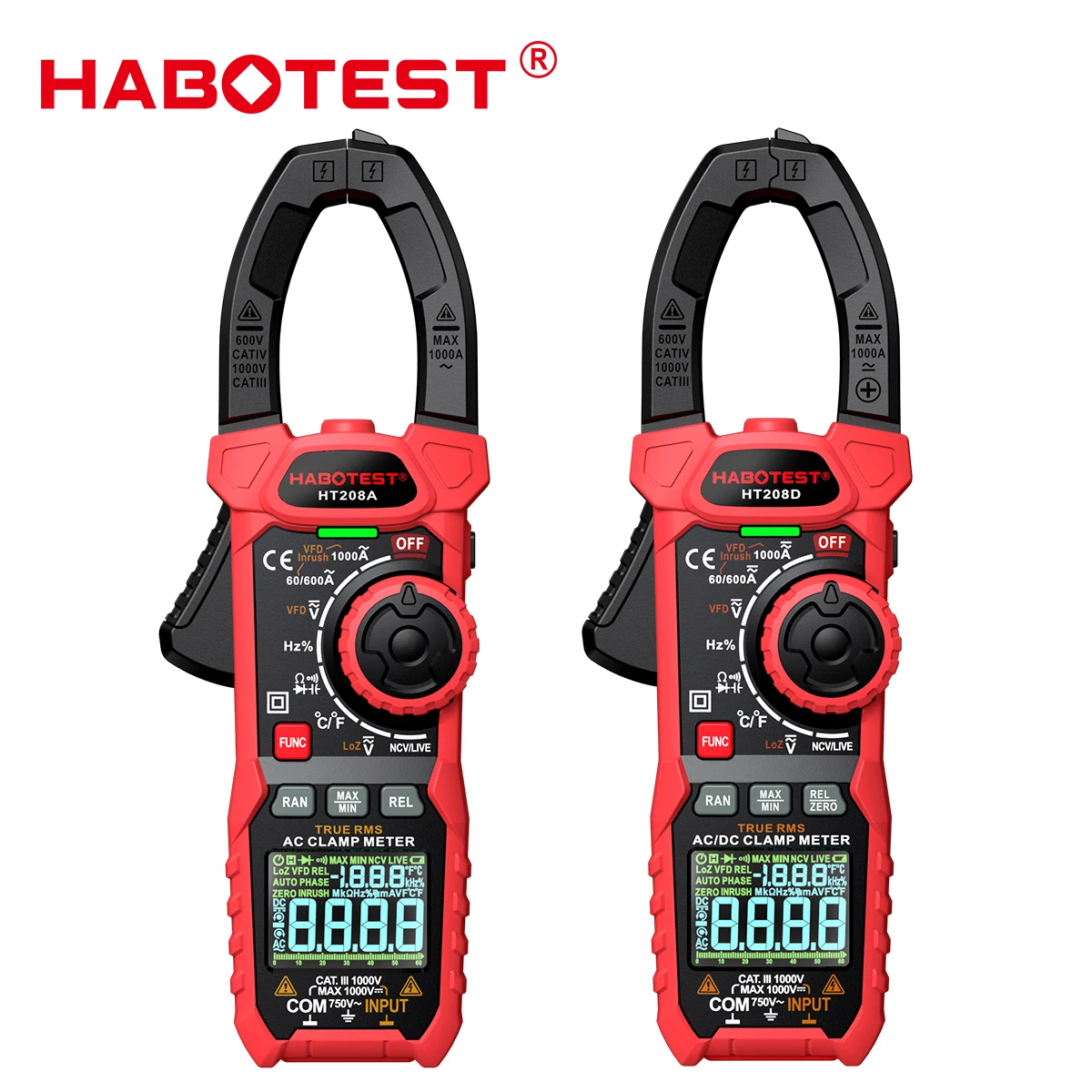 HABOTEST-HT208-Digital-Clamp-Meter-AC-DC-Current-Voltage-Temperature ...