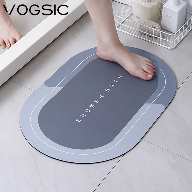 VOGSIC Non-Slip Bathroom Mat Foot Mat Absorbent Carpet Quick Dry Floor ...